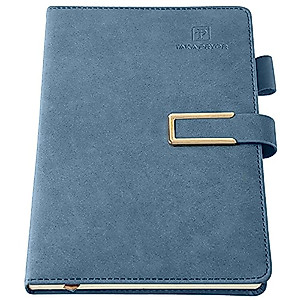 TAKA PRYOR Journal Notebook Lined, Hardcover Magnetic Closure, Personal Professional Notebooks, with Pen Loop，Medium 5.7 x 8.3 inches, 120 GSM Paper Gifts Blue Ruled