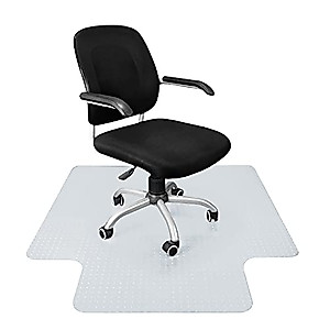 SUPER DEAL Upgraded 48" X 36" Transparent Office Mat Chair Mat, Heavy Duty Carpets with Lip for Hardwood Floor, Rug Carpet Floor Computer Desk Low and Medium Pile Carpets