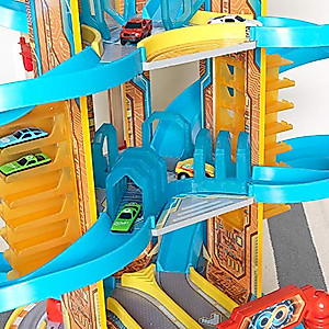 KidKraft Super Vortex Racing Tower 5-Story Race Track Toy for Die-Cast Cars; Storage for 50+ Vehicles, Gift for Ages 3+