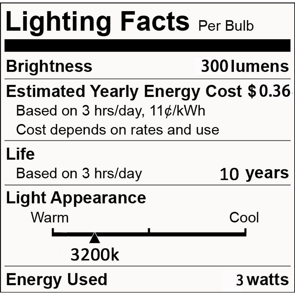 Megrezo 12V Low Voltage LED Light Bulbs - Daylight 3W(Only for 12V), Pack of 6