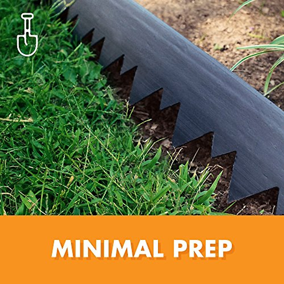 EasyFlex Pound-in Landscape Edging with Anchoring Stakes, 4.5 in. Straight Top Plastic Garden Border, 20 Foot Kit, Black, (3500-20C-3)