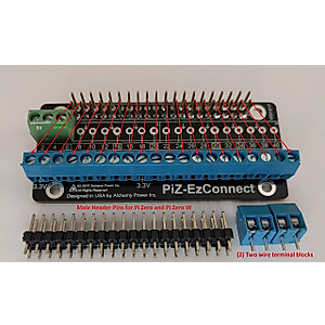 Alchemy Power Inc. Pi-Zero-EzConnect. Pi-Zero size GPIO connector. A HAT to connect GPIOs and sensors to Raspberry Pi Zero, Pi Zero W, Pi-3, or Pi-2.