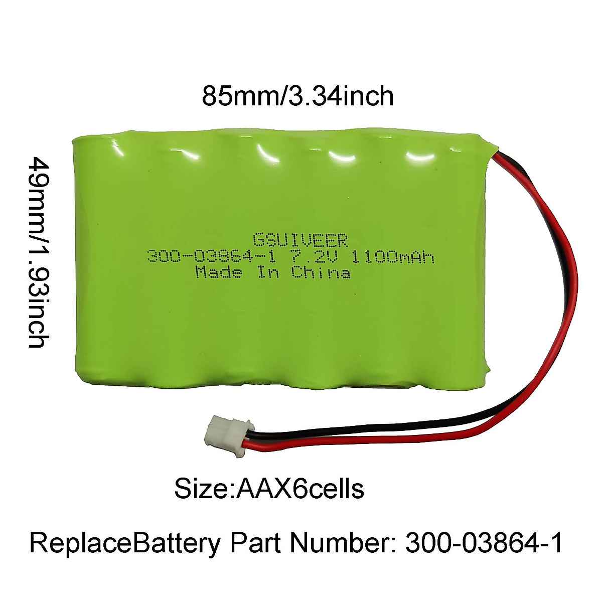 GSUIVEER 300-03864-1 Battery 7.2V 1100mAh Compatible with Honeywell Alarm Lynx WALYNX-RCHB-SC Honeywell Lynx Touch K5109, L3000, L5000, L5100