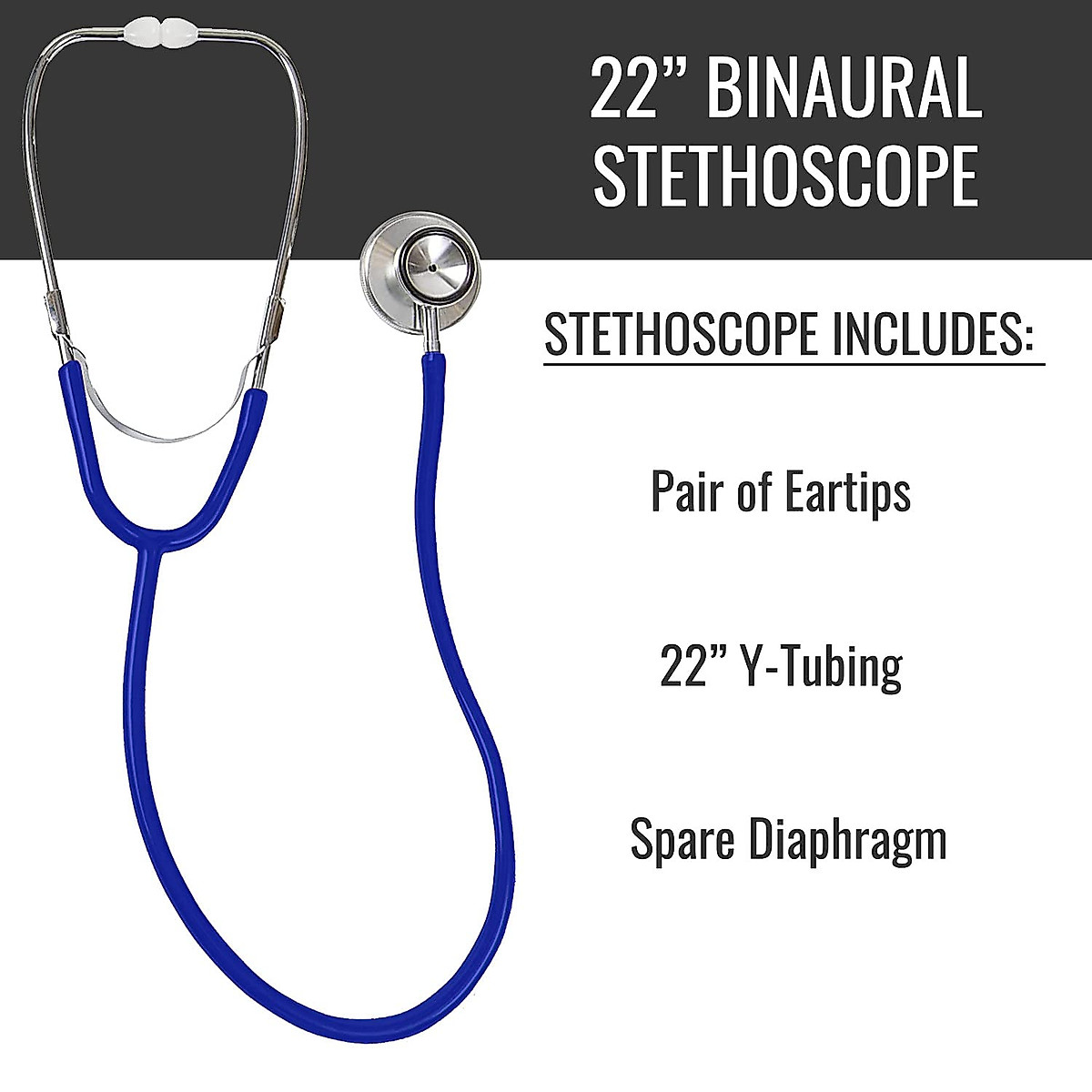 MABIS MatchMates Aneroid Sphygmomanometer and Dual Head Stethoscope Combination Home Blood Pressure Kit with Calibrated Nylon Cuff, Professional Quality, Carrying Case, Royal Blue