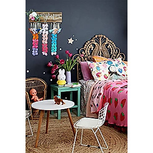 TIMECOSY Bow Holder for Girls Hair Bows and Headbands Bow Organizer and Storage Headband Ribbon Holder for Baby Girl Nursery Decor Hangers (1 Rod, Brown)