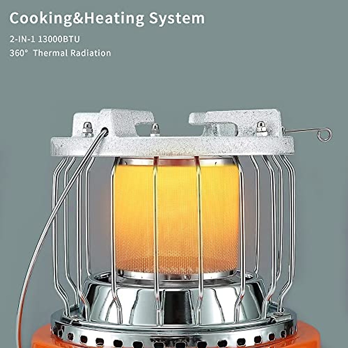 Mountman Propane Heater, 2-in-1 Camping Portable LP Gas Stove with 5FT Propane Hose, Pressure Reducing Valve, Outdoor Patio Heaters for Camping, Black