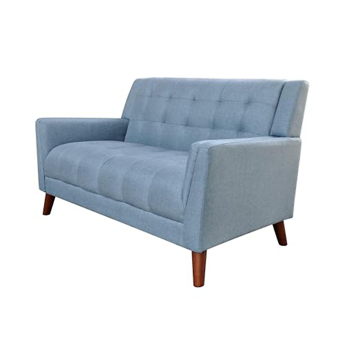 Christopher Knight Home Evelyn Mid Century Modern Fabric Arm Chair and Loveseat Set, Blue