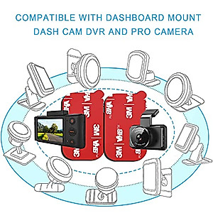 D.Sking 12 Pack Rectangle 3M Sticky Adhesive Replacement Kit, for Magnetic Car Dashboard Phone Mount Base Sticker Parts Double Side 3M VHB Tape Adhesive Pads (Red)