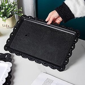 Set of 4pcs Black Halloween Cupcake Stand Plastic Dessert Tray Severing Plate Fruit Holder for Birthday Party Baby Shower Wedding Tea Party