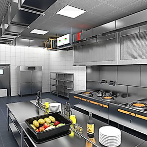 Kekow Plastic Bus Box with Lid, Commercial Bus Tubs with Handle, 3-Pack, Black