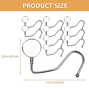 Zerodeko 10Pcs Purse Hook Hanger Table Desk Hanger Holder Portable Bag Holder Under Counter Christmas Stocking Holders Mantel Hooks Hanger