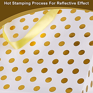 MOXARYSU Large Gift Bags With Handles: 5 Pack 13X4.7X10.2 Metallic Polka Dot Gift Bags With 15 Tissue Paper （5 Colors）