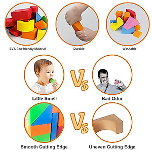 Mini Tudou 137 PCS Foam Blocks for Toddlers, Soft Stacking Building Block Toys Set for Kids, Boys and Girls