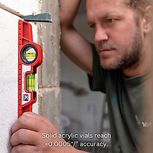 Kapro - 985T & 724 Masonry Level Set - 48" & 10" Levels - Non-Magnetic - Features Hand Calibrated Acrylic Vials, Dual-View Plumb Site & Shock Absorbing End Caps - VPA Tested