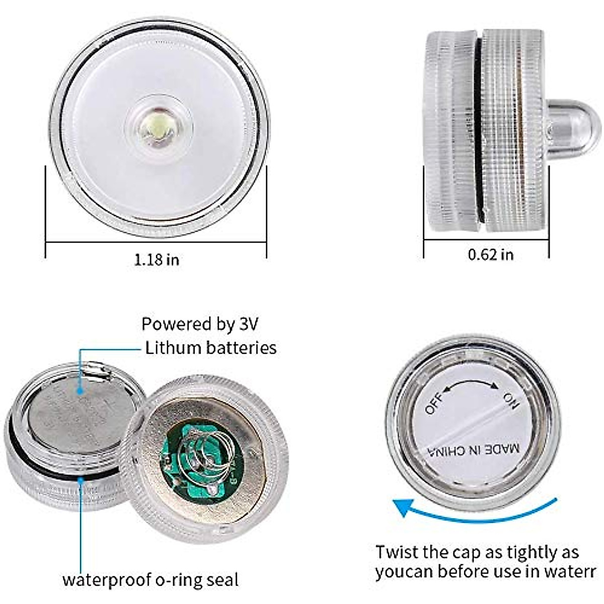 Newhouse Lighting LED Tea Lights Realistic and Bright Battery Flameless Candles, Party Water, White 36-Pack