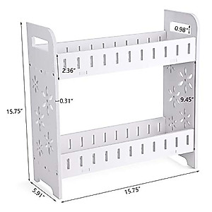2 Tier Bathroom Organizer Countertop, White Corner Skincare Storage Shelf Cosmetic Organizer Holder, Counter Vanity Tray for Kitchen
