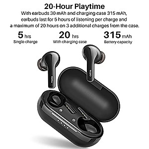 TOZO A2 Mini Wireless Earbuds Bluetooth 5.3 in Ear Light-Weight Headphones Built-in Microphone, IPX5 Waterproof, Immersive Premium Sound Long Distance Connection Headset with Charging Case, Black