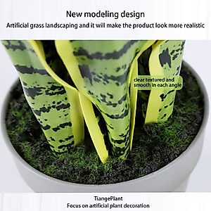 Artificial Snake Plant Faux Sansevieria 26 Inch Feaux Plastic Greenery Agave Potted Plants for Home Office Garden Decoration