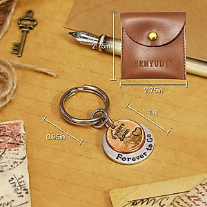 HRMYUDI 2 Year Anniversary Copper Gift Coin Keychain with a 2022 Penny, 2 Years Down and Forever To Go Key Chain Gift, Anniversary Presents for Wife Husband, Girlfriend Boyfriend