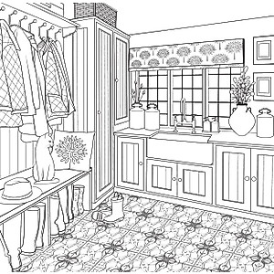 Dream Home: Modern Farmhouse: An Interior Design Coloring Book