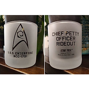 STAR TREK Personalized Command Badge Whiskey Glass - Officially Licensed, Premium Quality, Handcrafted Glassware, 11 oz. Rocks Glass - Perfect Collectible Gift for Series Lovers & Special Occasions