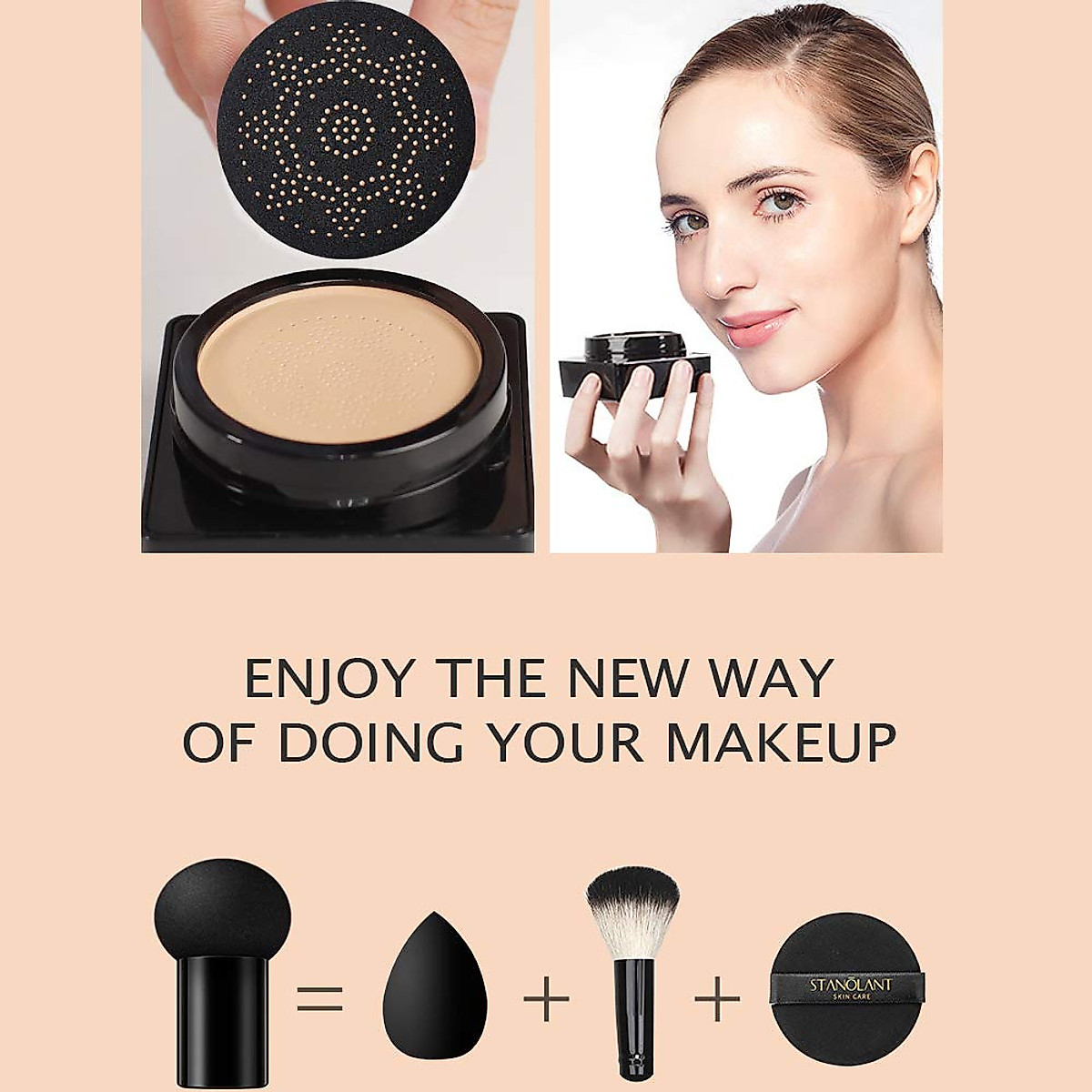 VENZEN Beauty Cream Clear Cover Natural Make Up Nourish Moisturizes Protection Professional Skin Care 2 Colors 20g (#01 Natural)