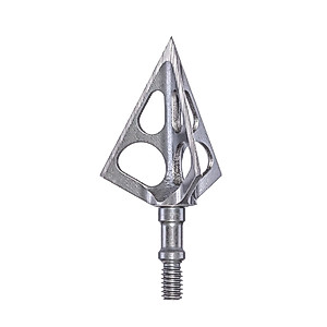 Muzzy One 100 Grain Machined Stainless Steel Ferrule 3-Blade Archery Broadhead, 3-Pack, Silver, 046" (283)
