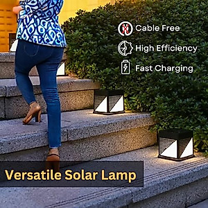 XYRIS 4x4 Solar Post Cap Lights, Solar Lights Pathway Solar Garden Lights Outdoor Waterproof, Fence Post Solar Lights, Solar Landscape Lights for Yard, Patio, Stair, Path, Driveway (Warm White)