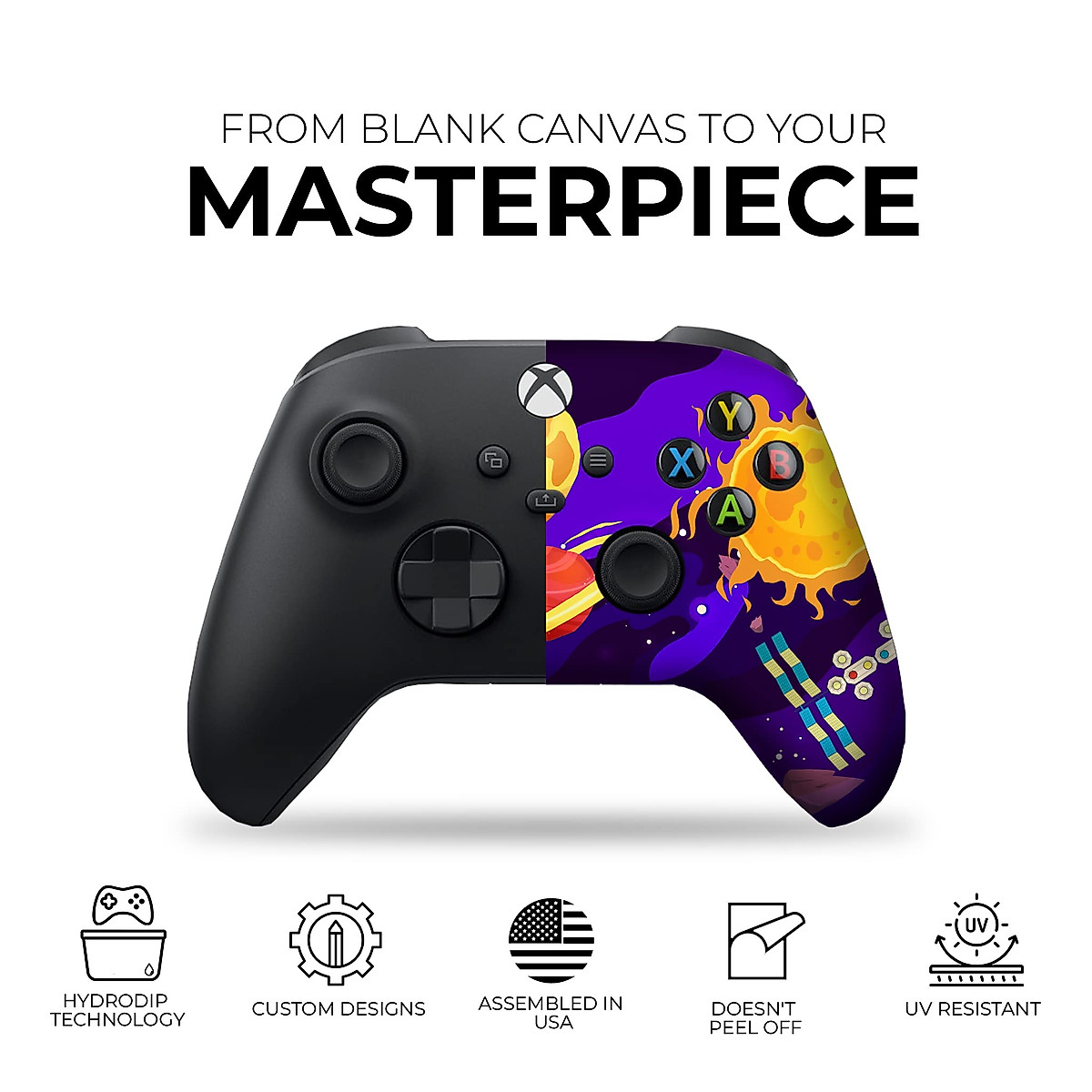 DreamController Abstract Custom X-box Controller Wireless compatible with X-box One/X-box Series X/S Proudly Customized in USA with Permanent HYDRO-DIP Printing (NOT JUST A SKIN)