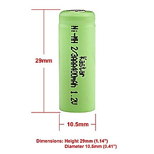 Kastar 2 Pcs Ni-MH 2/3AAA Battery 1.2V 400mAh (Flat Top) for Solar Light, Solar Flowers, Remote Control, Garden Light, Photo Devices and Electronic Projects, Game, Flashlight, Toy, MP3/MP4 Player