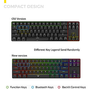 DREVO Calibur 60% Mechanical Gaming Keyboard RGB Backlit Wireless Bluetooth 4.0 and USB Wired 71 Key Compact TKL Red Switch