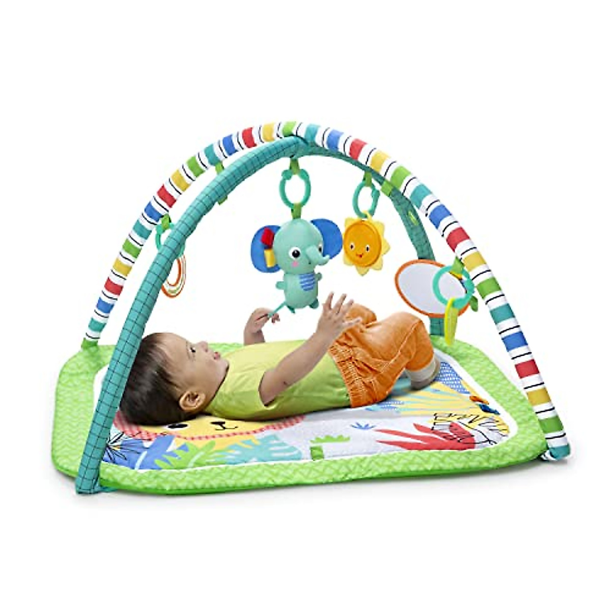 Bright Starts Wild Wiggles Activity Gym & Play Mat with Take-Along Toys, Ages Newborn +