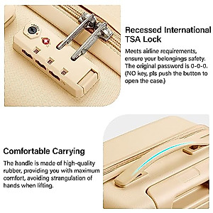 Hanke 26 Inch Luggage Large Suitcase With Spinner Wheels Tsa Luggage Suitcases Traveler's Choice Hard Case Luggage For Women & Men Rolling Checked Luggage(Cuba Sand)