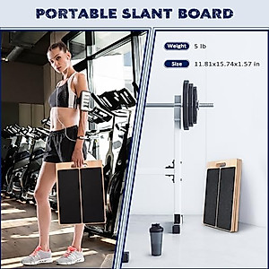 Norbase Portable Wooden Slant Board for Calf Stretching Squats Calf Stretcher Physical Therapy Equipment Adjustable Incline Board for Knees Ankle Heel Feet Leg