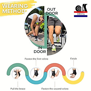 IRUFA, AN-OS-12,3D Breathable Patented Spacer Fabric Adjustable Athletics Achillies Tendon Ankle Wrap, Plantar Fasciitis, Pain Relief for Sprains, Strains, Arthritis and Torn Tendons