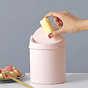 SOUJOY 4 Pack Mini Trash Can with Lid, 3L Small Countertop Garbage Can, Modern Desktop Waste Bin for Bathroom Vanity, Desk, Tabletop or Coffee Table