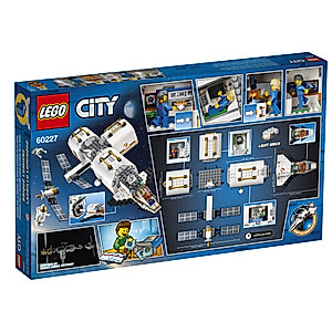 LEGO City Space Lunar Space Station 60227 Space Station Building Set with Toy Shuttle, Detachable Satellite and Astronaut Minifigures, Popular Space Gift (412 Pieces)