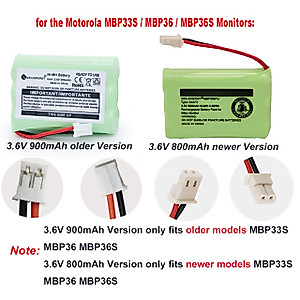 GEILIENERGY BT188645/BT288645 3.6V 900mAh Ni-MH Battery Pack, Also Compatible with VTech BT207695 VM312 VM3251 VM3252 VM3261 Digital Video Baby Monitor(1 Pack)