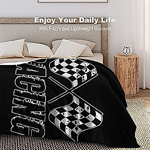 XKAWPC Racing Checkered Flags Super Soft Flannel Blanket Lightweight Comfortable Throw for Home Bed Couch Sofa 50Inx60In, Throw blanket, White-style1