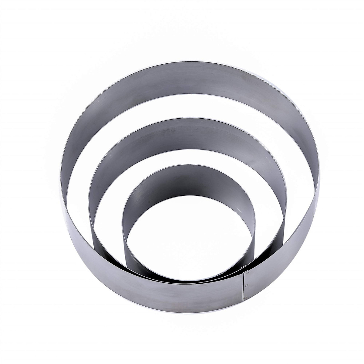 Large Round and Heart Cake Ring Set-4/6/8 Inch Biscuit Cutter Stainless Steel