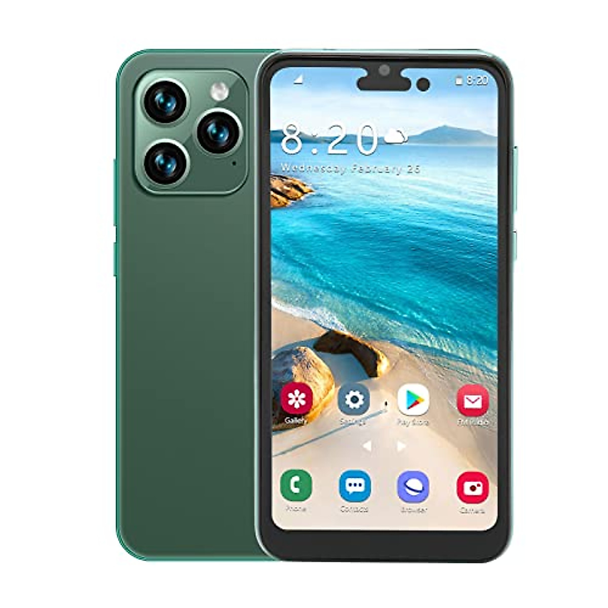 i14pro max Android 4G Unlocked Smartphone Cheap Unlocked Phone 6GB+64GB 6.1in HD Screen Cell Phone Gifts for Kids Seniors Backup Phone, 8MP+16MP Camera, Face Unlock, 4000mah Battery(Dark Green)