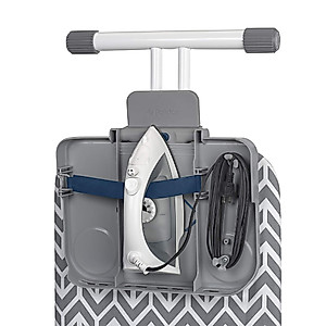 Polder Stowaway Ironing Board with 47 x 16.5-Inch Ironing Surface and Fold-Over Iron Rest with Storage