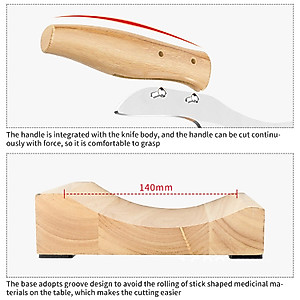 huyear Manual Chinese Medicine Slicer Stainless Steel Herb Medicine Slicer, Adjustable Thickness Herb Cutter with Tray Sharpener for Panax Quinquefolius Beef Jerky Dried Vegetable Nougat