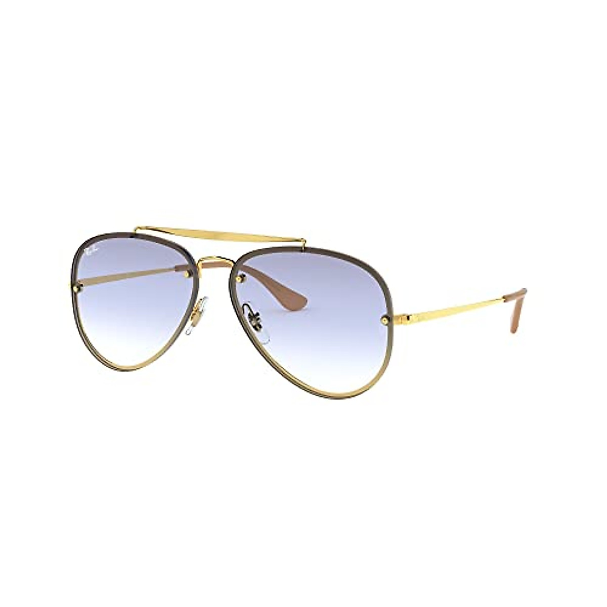Ray-Ban RB3584N Blaze Aviator Sunglasses, Gold/Clear Gradient Light Blue, 61 mm