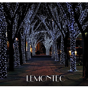 Lemontec Solar String Lights, 200 Led Holiday String Lighting Outdoor Solar Patio Lights Fit Chrismas Garden Wedding Party Landscape[White], 2 Pack 400 LED