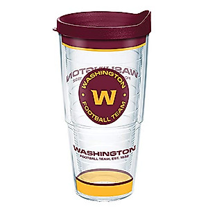 Tervis Made in USA Double Walled NFL Washington Insulated Tumbler Cup Keeps Drinks Cold & Hot, 24oz, Tradition