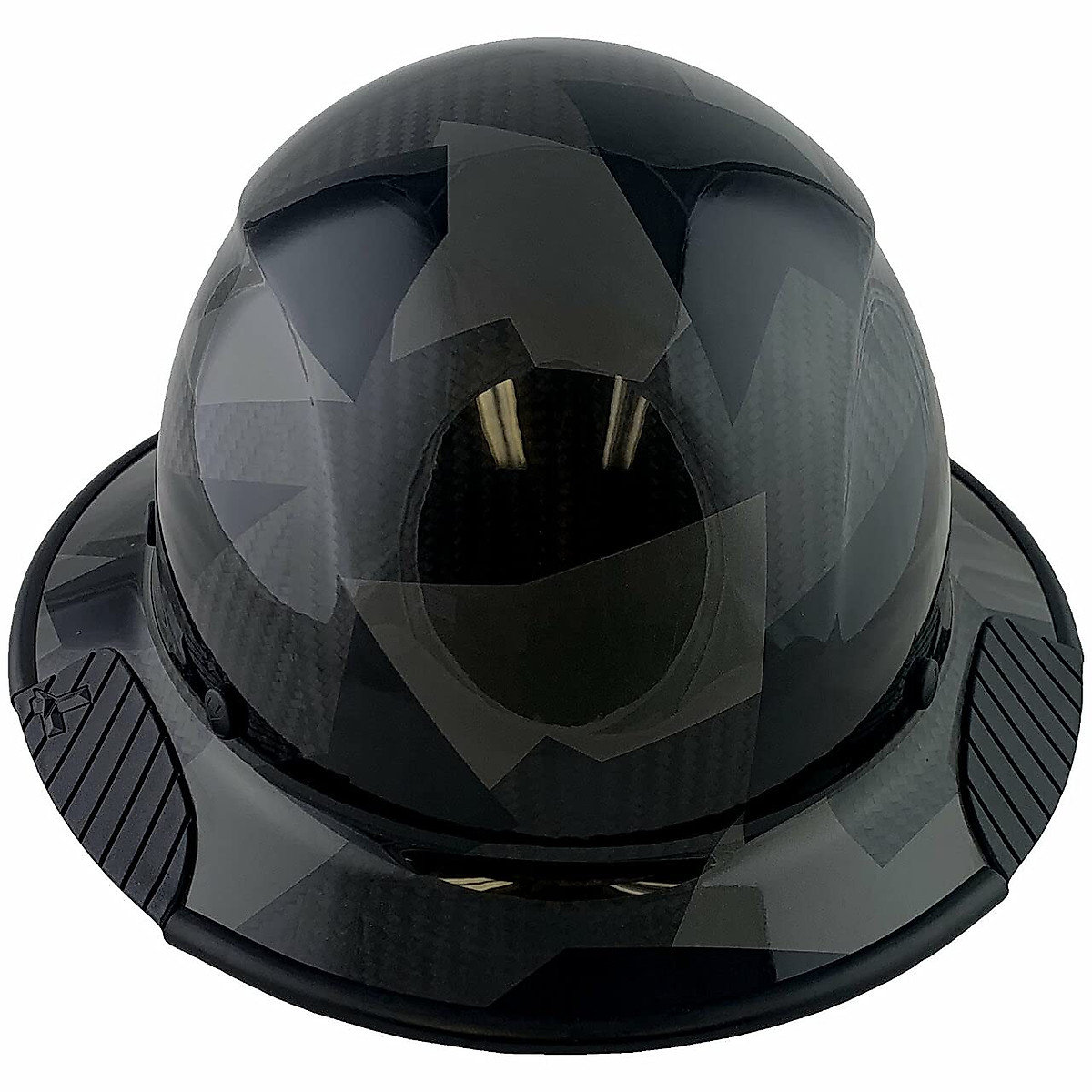 Texas America Safety Company Actual Carbon Fiber Material Hard Hat with Hard Hat Tote- Full Brim (Black Camo)