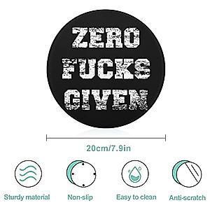 Zero Fucks Given Glass Cutting Board Round Kitchen Decorative Chopping Blocks Mats Food Tray for Men Women