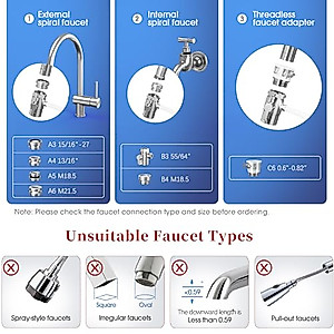 OEMIRY Countertop Water Filtration System, NSF/ANSI 42&372 Certified, 8000 Gallons Alkaline Water Filter, Reduces 99.99% Lead, Chlorine, Heavy Metals, Bad Taste & Odor OM-CF04(1 Filter Included)