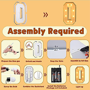 imprsv 3FT Marquee Light Up Numbers, Marquee Numbers for 10th 30th Birthday Decorations Anniversary Party Decor, Mosaic Numbers for Balloons Number 0, Marquee light up letters, Pre-Cut Foam Board Kit